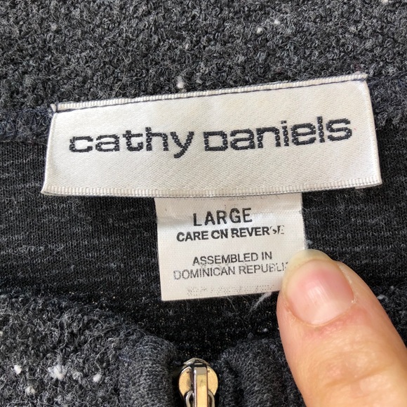 Cathy Daniels | Sweaters | Cathy Daniels Black Marled Fullzip Sweater ...